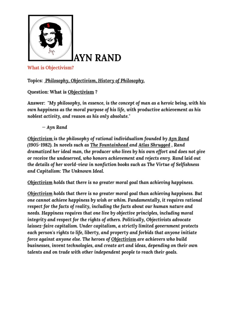 Any Rand | PDF | Objectivism (Ayn Rand) | Philosophy