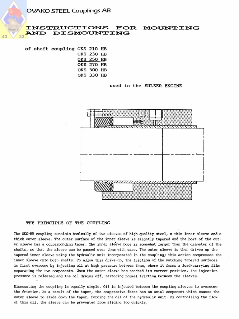 1D DVS SULZER Shaft Coupling OKS 250 HB 6 PDF | PDF | Pump ...