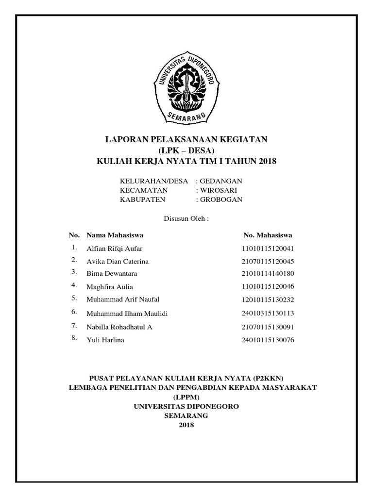 LPK Desa Gedangan | PDF