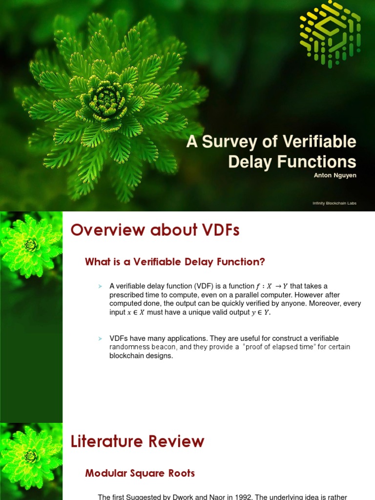 A Survey of Verifiable Delay Functions: Anton Nguyen | PDF | Applied Mathematics | Discrete ...