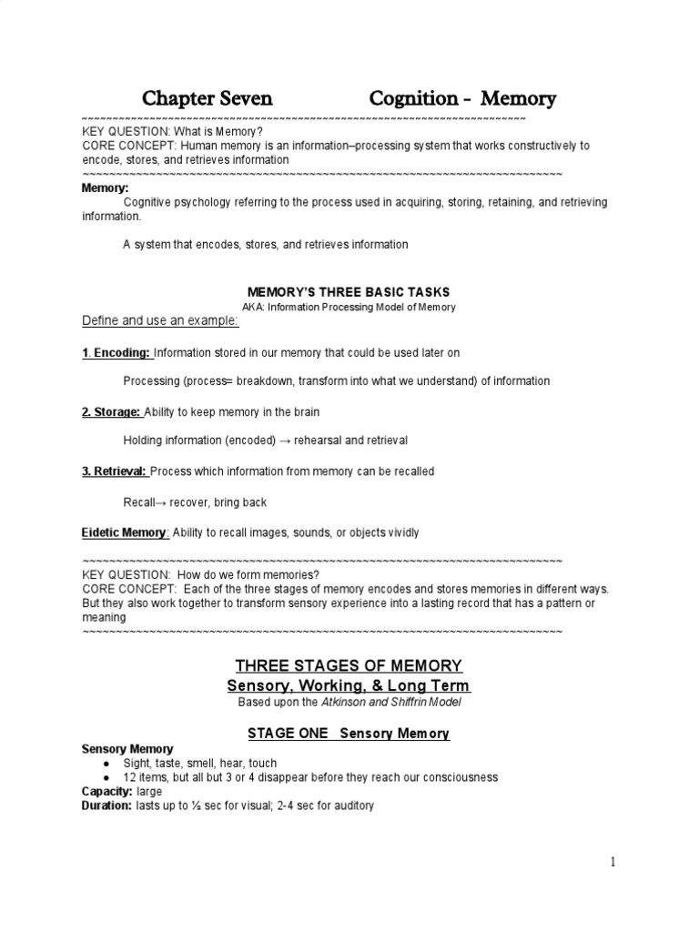 Chapter 7 Part 1 | PDF | Recall (Memory) | Memory
