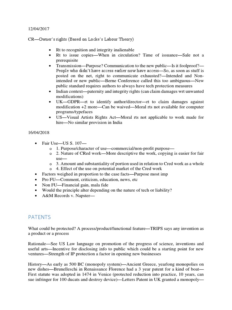 Note On Trademark Law | PDF | Trademark Distinctiveness | Patent Claim