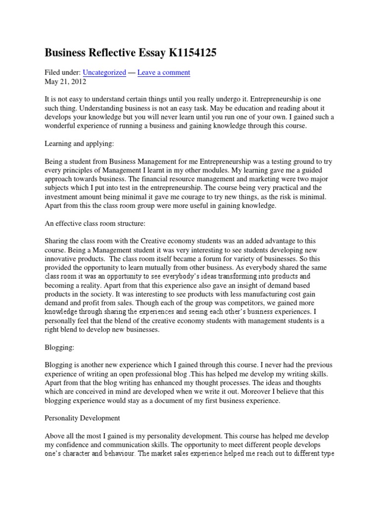 Lessons Learned from Running My First Business: Reflections on ...