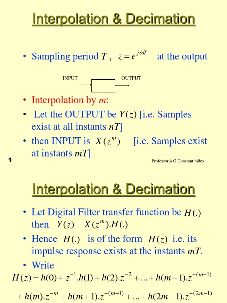 Interpolation And Decimation Sampling Period At The Output Pdf Systems Theory Signal