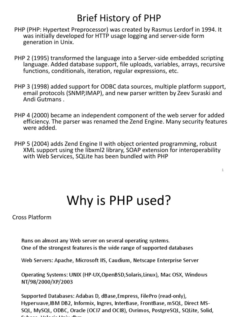 PHP Class Lecture | PDF | Php | Html