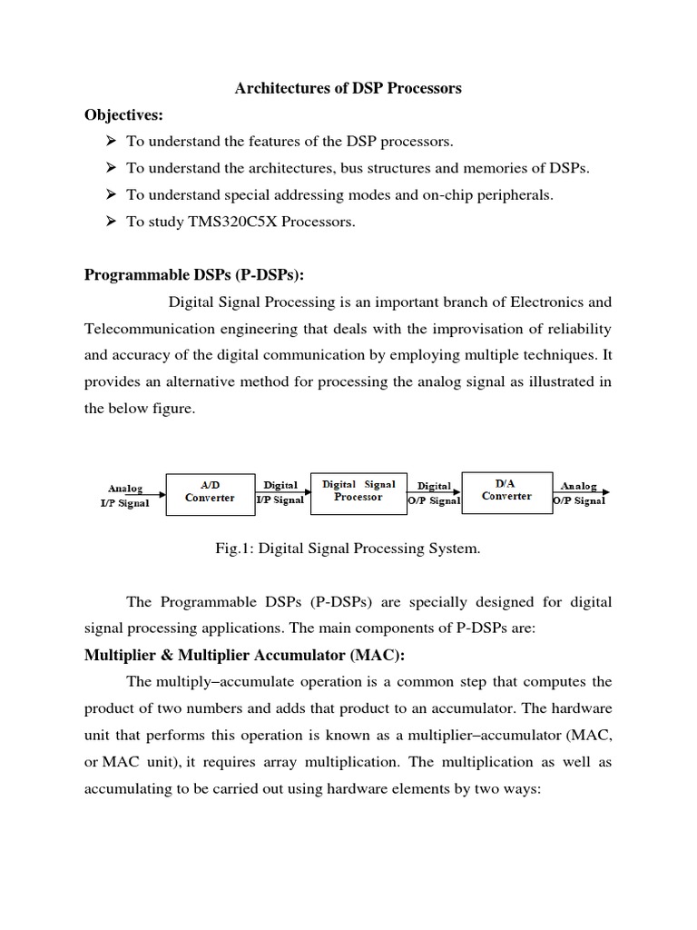 TMS320C5X DSP Processor Architecture | PDF | Digital Signal Processor ...