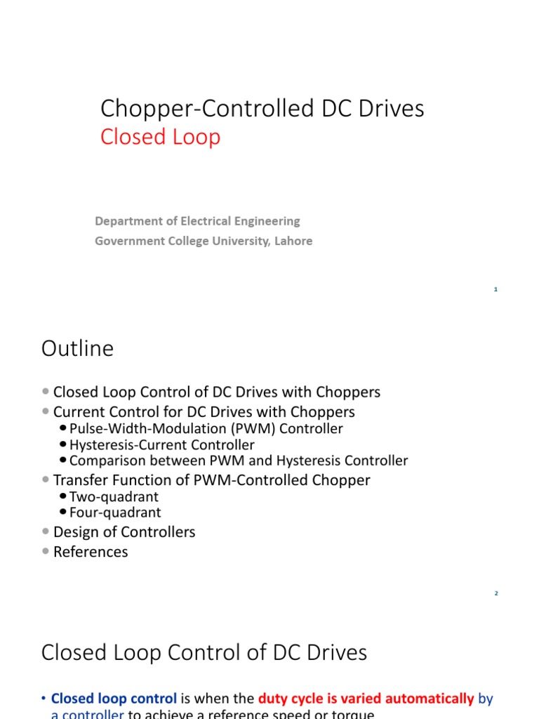 Chopper-Controlled DC Drives: Closed Loop | PDF | Control Theory ...