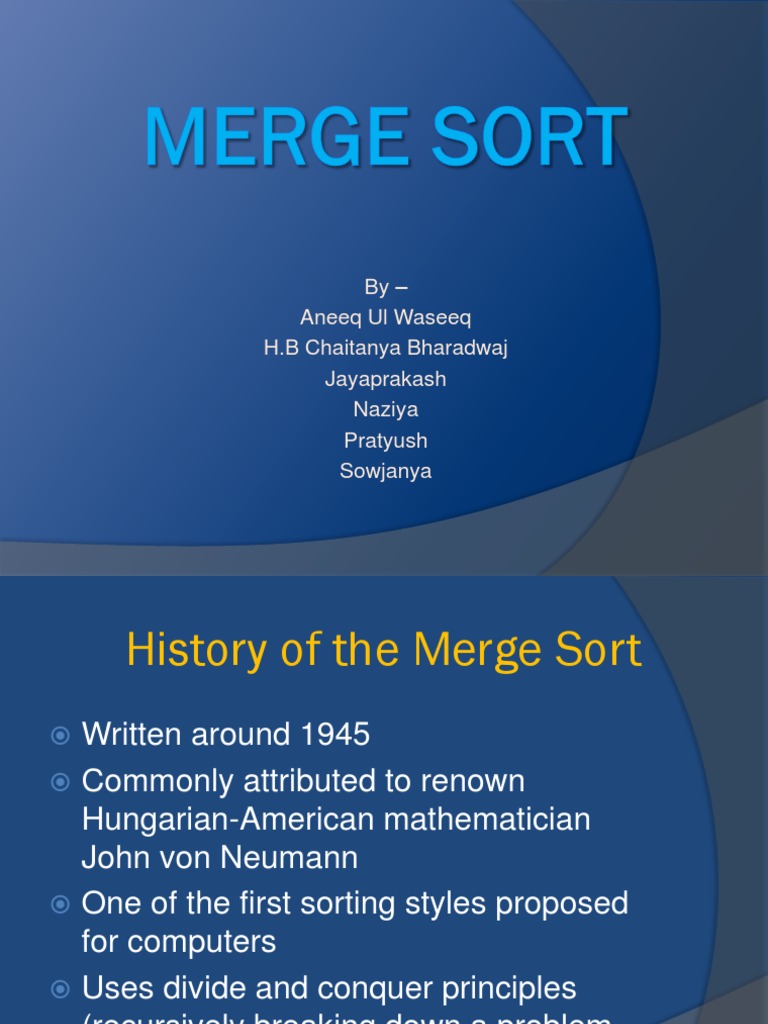 Merge Sort Seminar | Download Free PDF | Computer Programming ...
