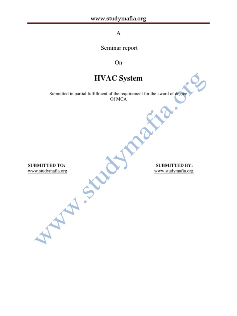 Mca HVAC System Report | PDF | Waveguide | Antenna (Radio)