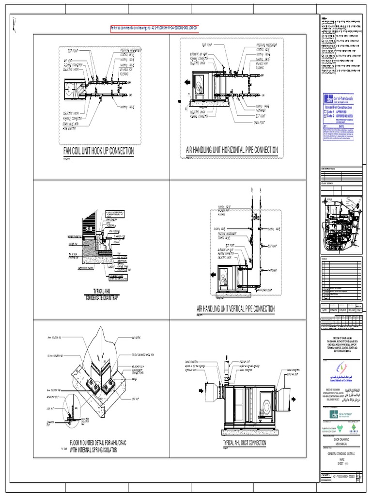 AHU horizontal pipe connection design | PDF | Architectural Design ...