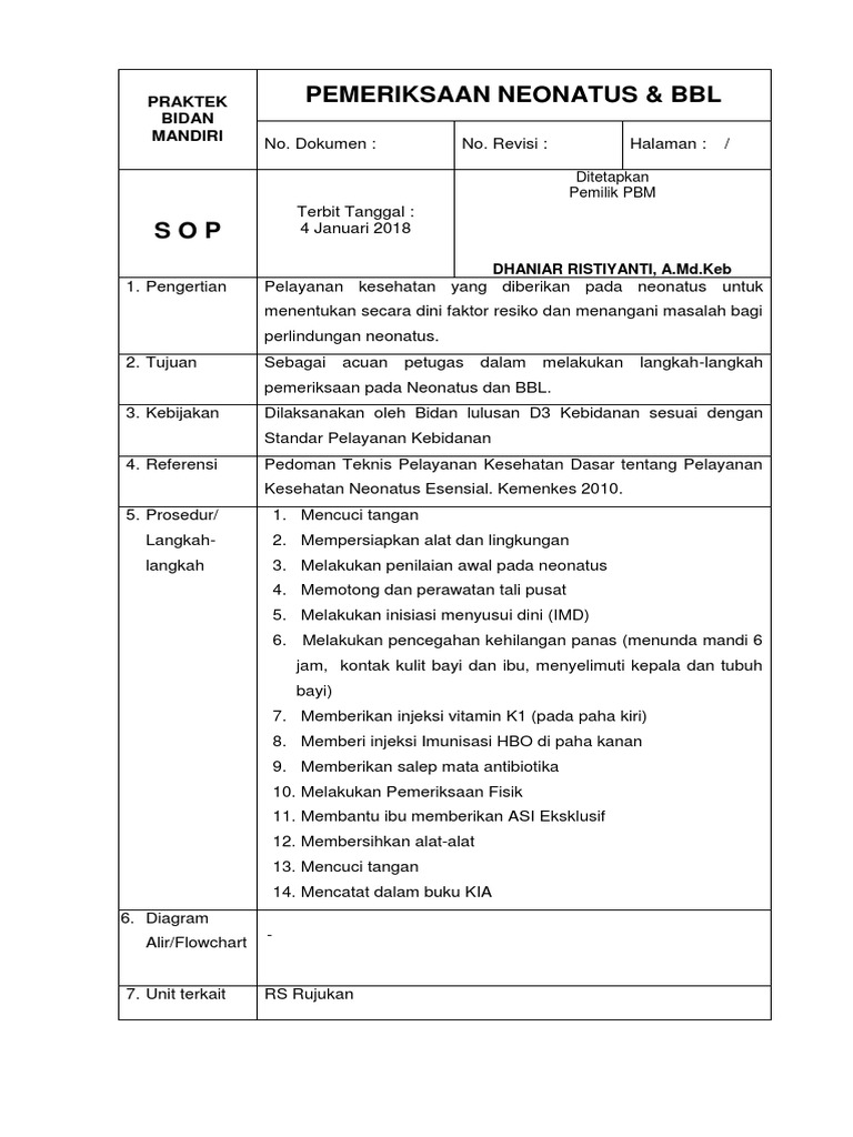 Sop BPM BBL | PDF