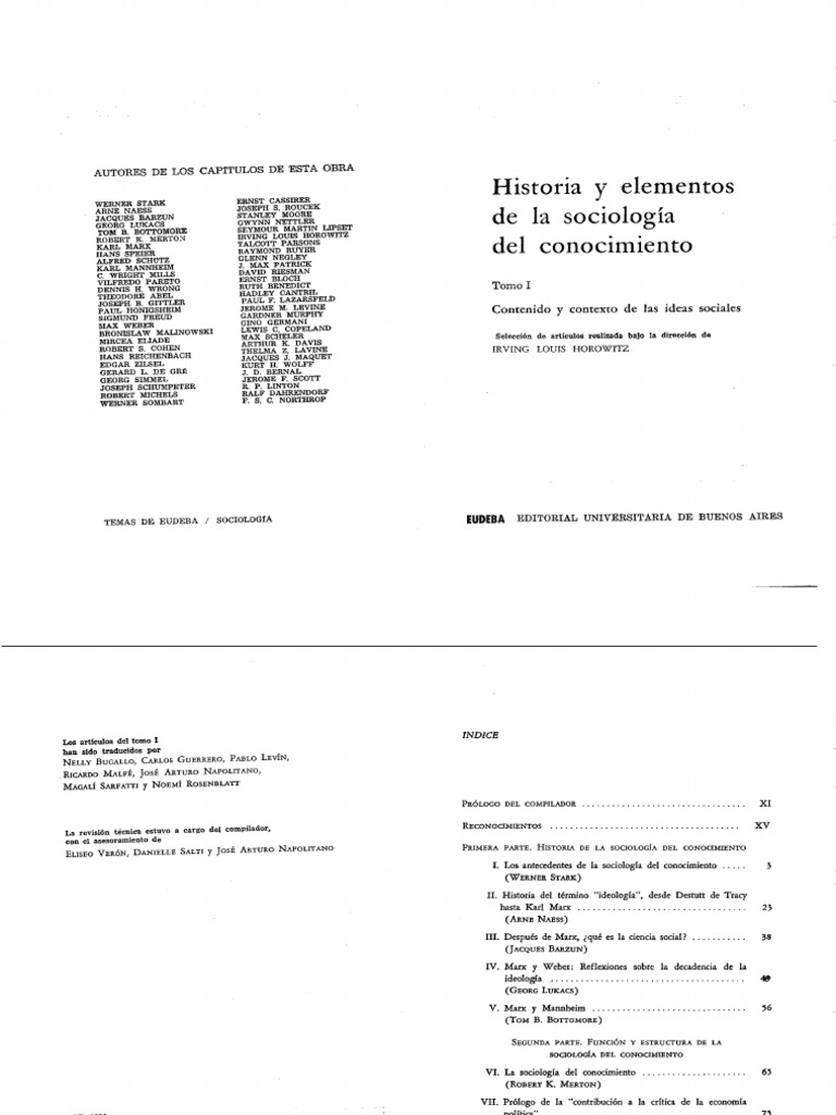 Alfred Schultz. Historia y Elementos de La Sociología Del Conocimiento ...