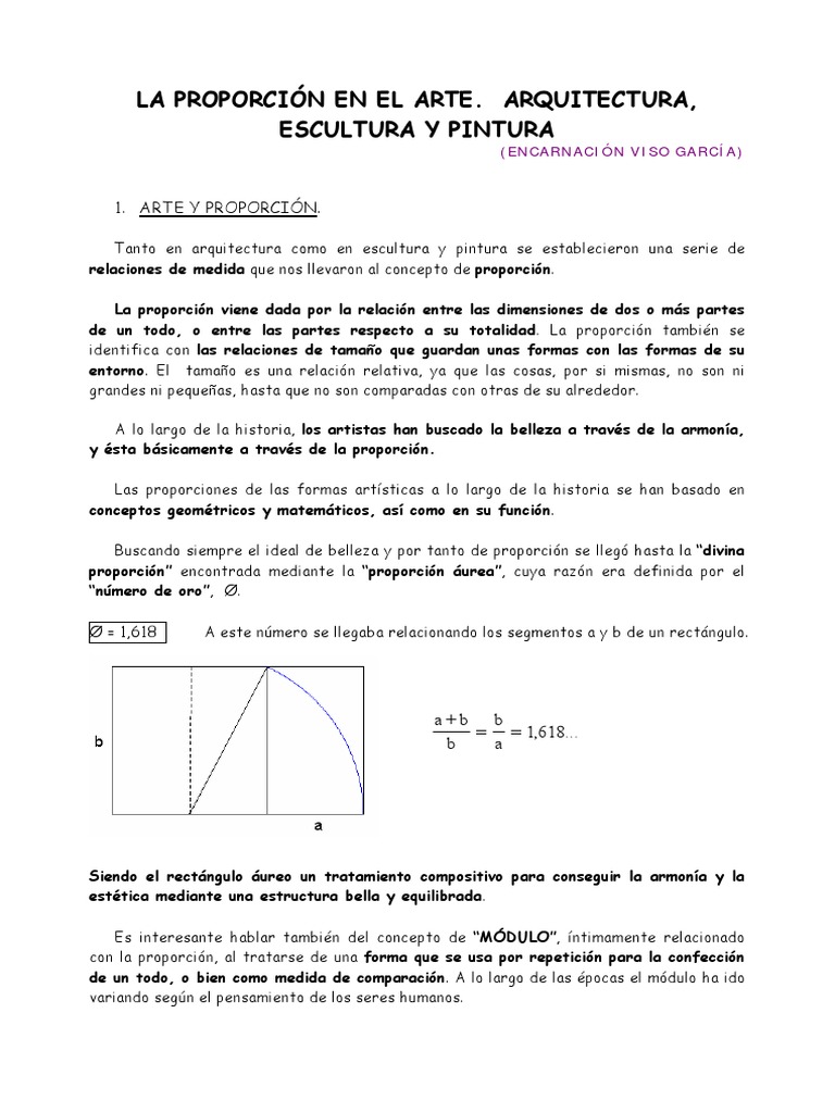 La Proporción En El Arte Pdf Escultura Renacimiento