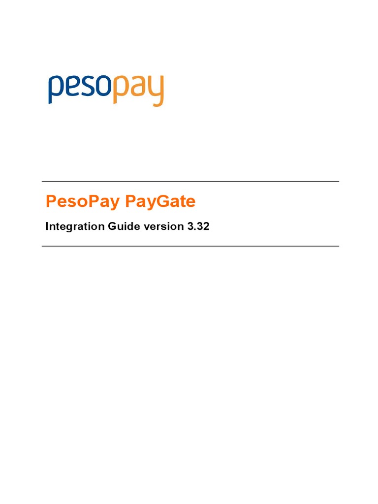 PesoPay PayGate Integration Guide (v3.32) PDF | PDF | Public Key Certificate | Credit Card