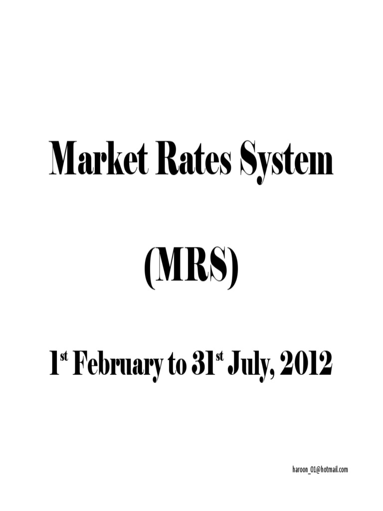 Market Rates System MRS 1 ST February To PDF | PDF | Nature