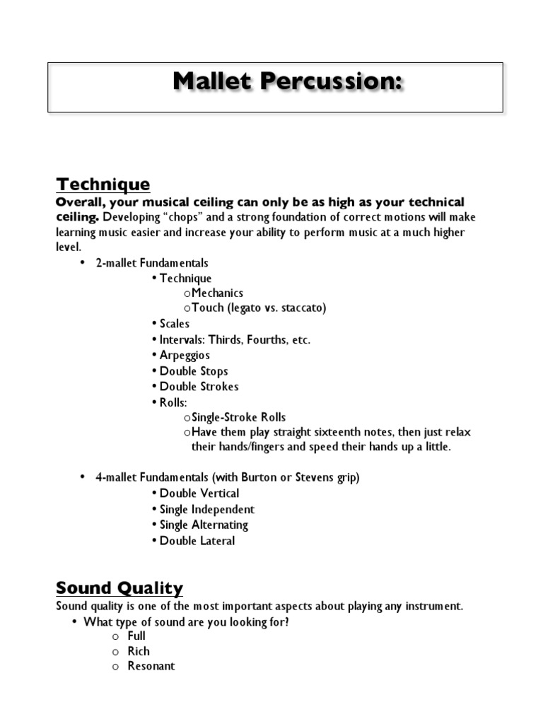 Mallet Percussion Approach | PDF | Musical Instruments | Leisure