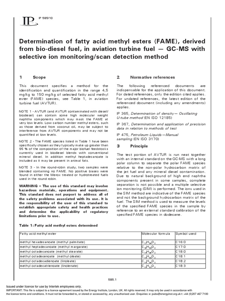 Ip 585 | PDF | Gas Chromatography | Gas Chromatography–Mass Spectrometry