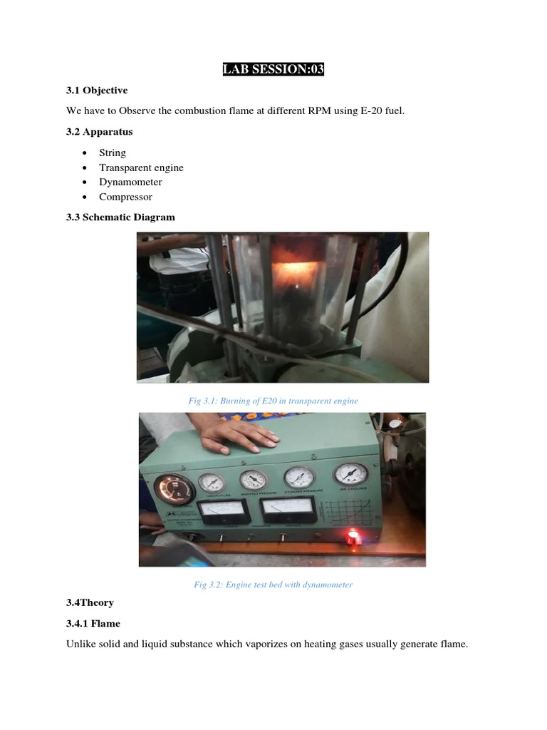 Observe Combustion Flame Color at Varying Engine RPM | PDF | Combustion ...