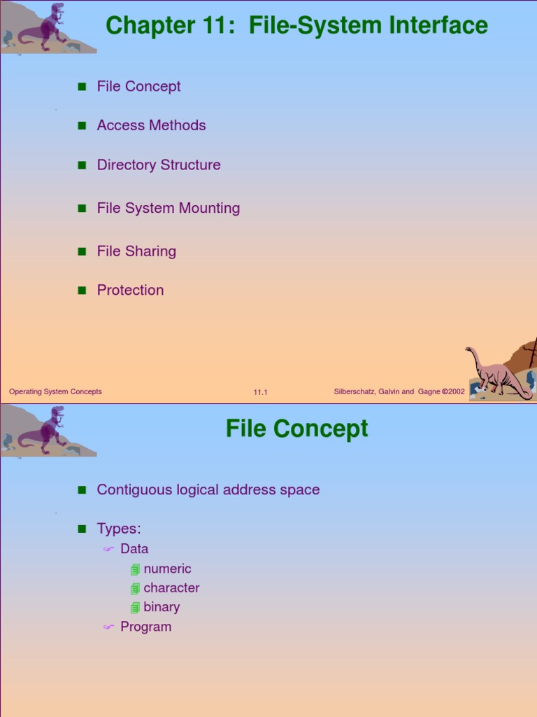 Chapter 11: File-System Interface: File Concept Access Methods Directory Structure | PDF | File ...