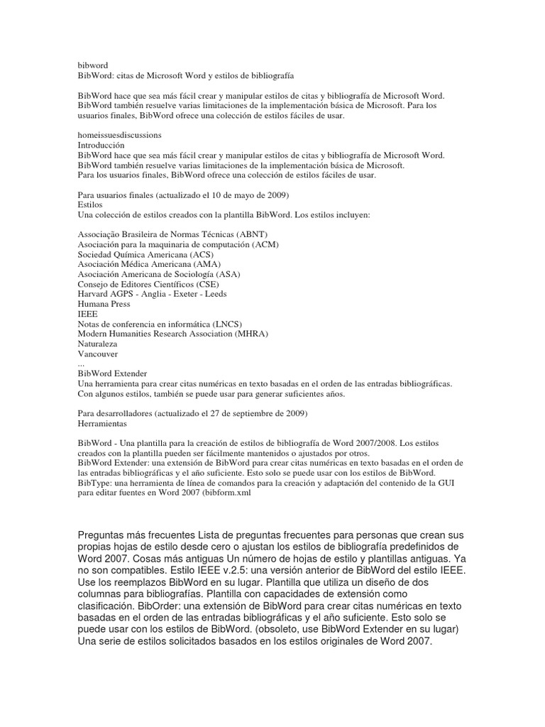 Bib WordV1.0 | PDF | Microsoft Word | Microsoft