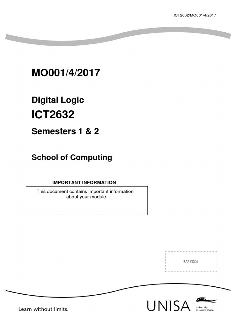Unisa Digital Logic Notes | PDF | Digital Electronics | Logic Gate