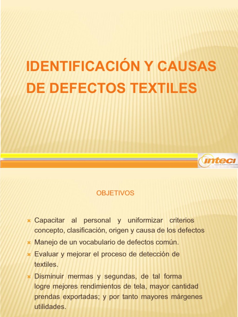 Identificacion de Defectos Textiles N°1 PDF | PDF | Textiles | Algodón