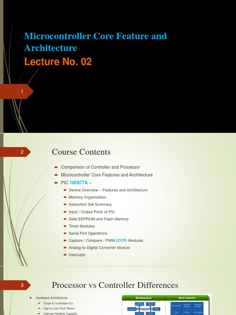 Lecture 02 - Microcontroller Core Features and Architecture | PDF ...