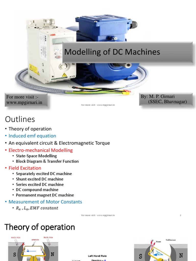 DC Machine Schematic and Equations | PDF | Electric Motor ...