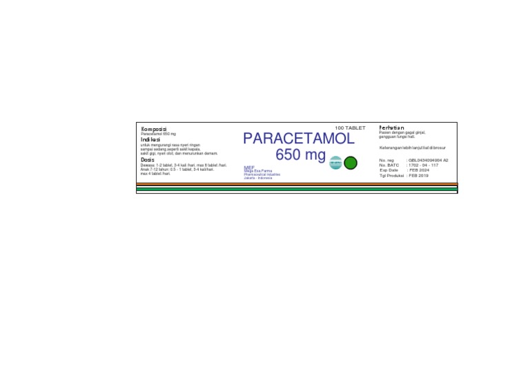 Label Paracetamol 500 MG | PDF