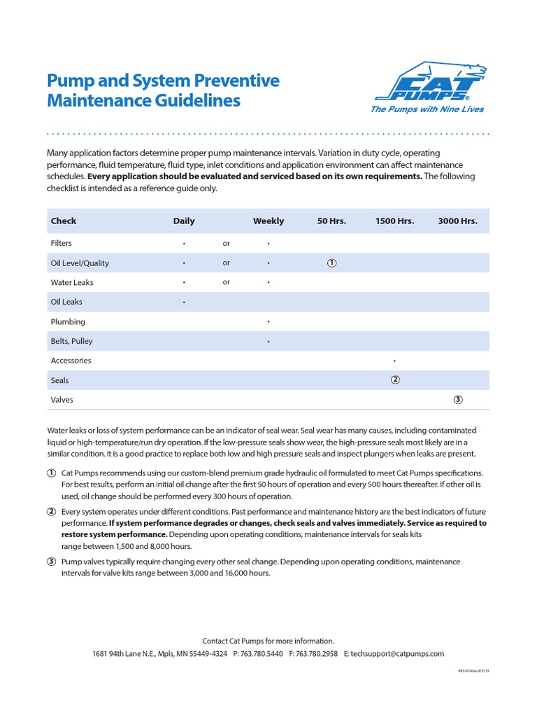 Pump Preventive Maintenance Guidelines | PDF | Motor Oil | Pump