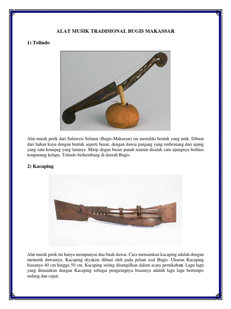 Alat Musik Tradisional Bugis-Makassar | PDF | Seni