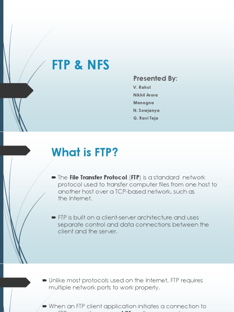 FTP & NFS | PDF | File Transfer Protocol | Port (Computer Networking)