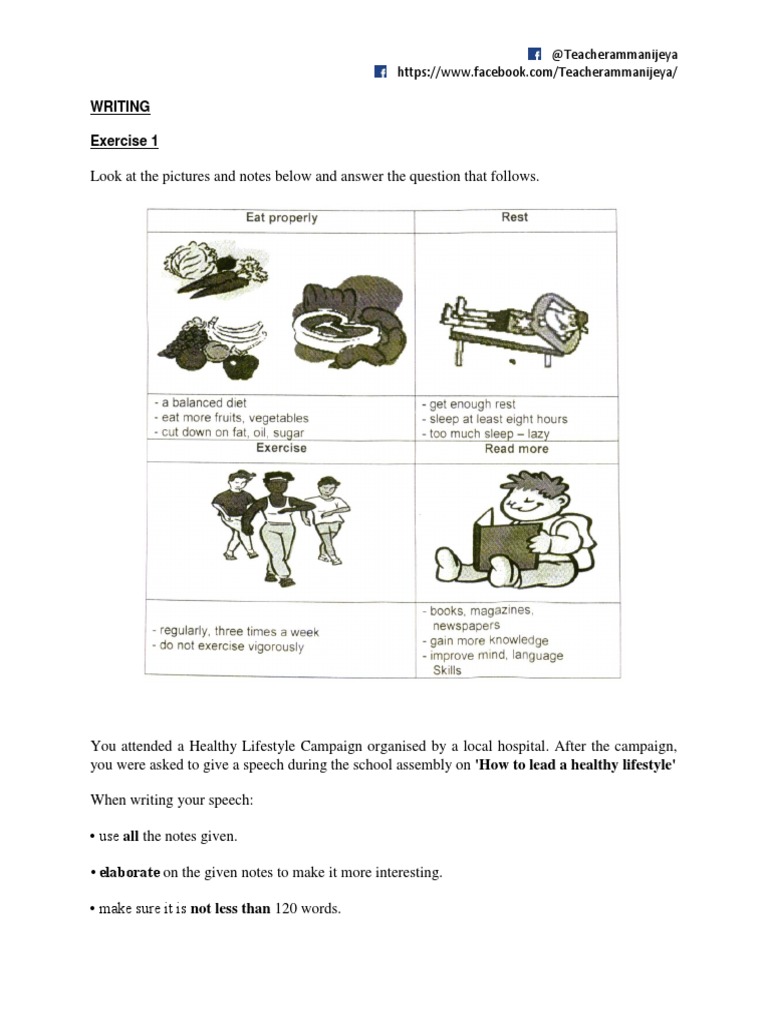 Healthy Lifestyle Speech Writing Guide | PDF