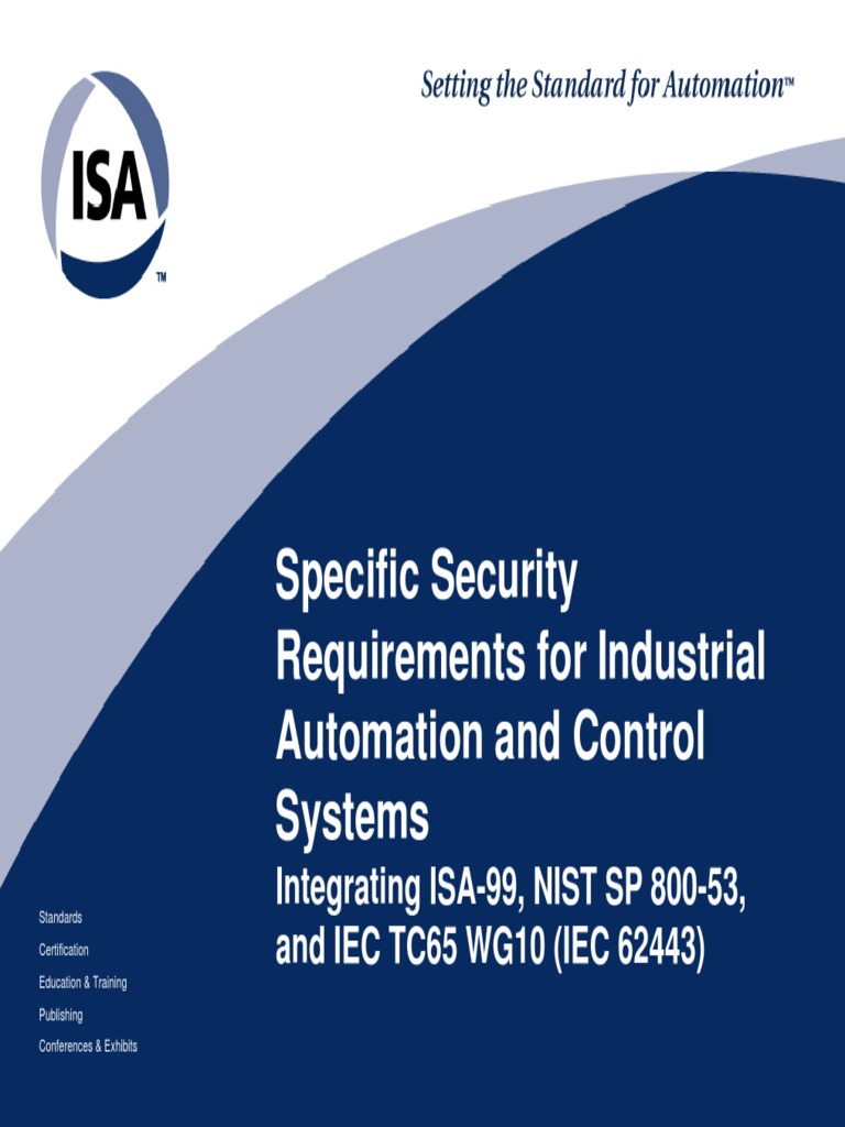Specific Security Requirements For ICS-Presentation ISA PDF | PDF ...