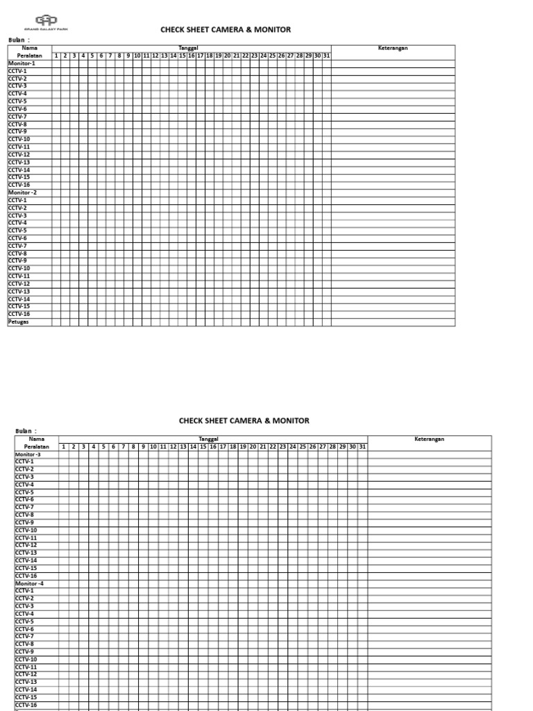 Check Sheet CCTV | PDF