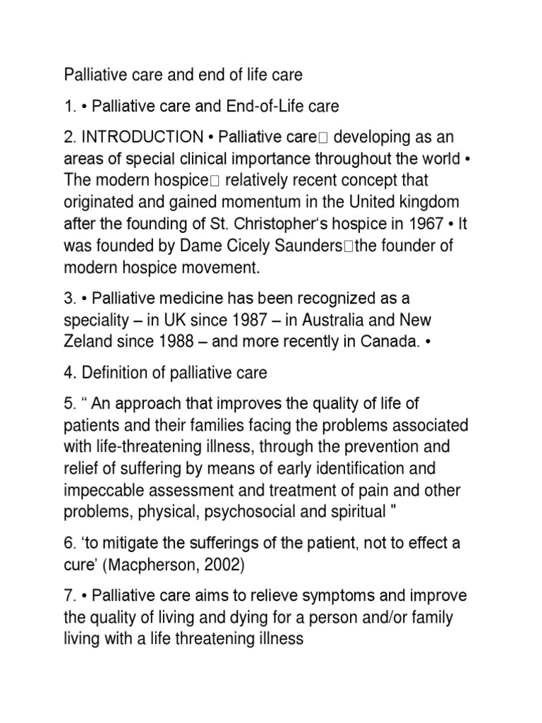 Palliative Care and End of Life Care | PDF | Palliative Care | Hospice