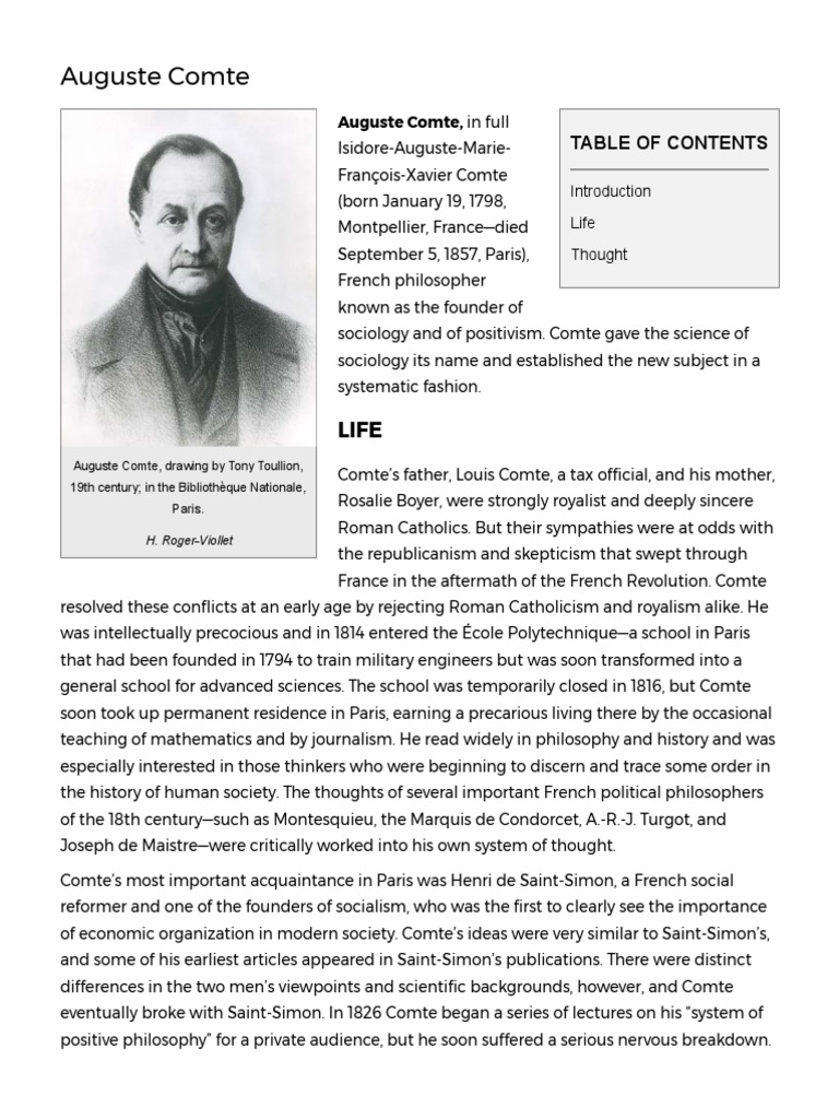 Auguste Comte Biografia
