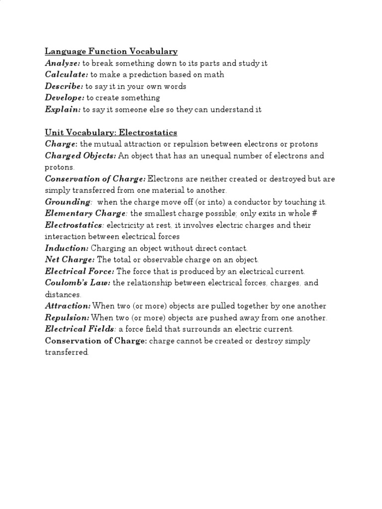 Lesson #1 - 5 Vocabulary | PDF