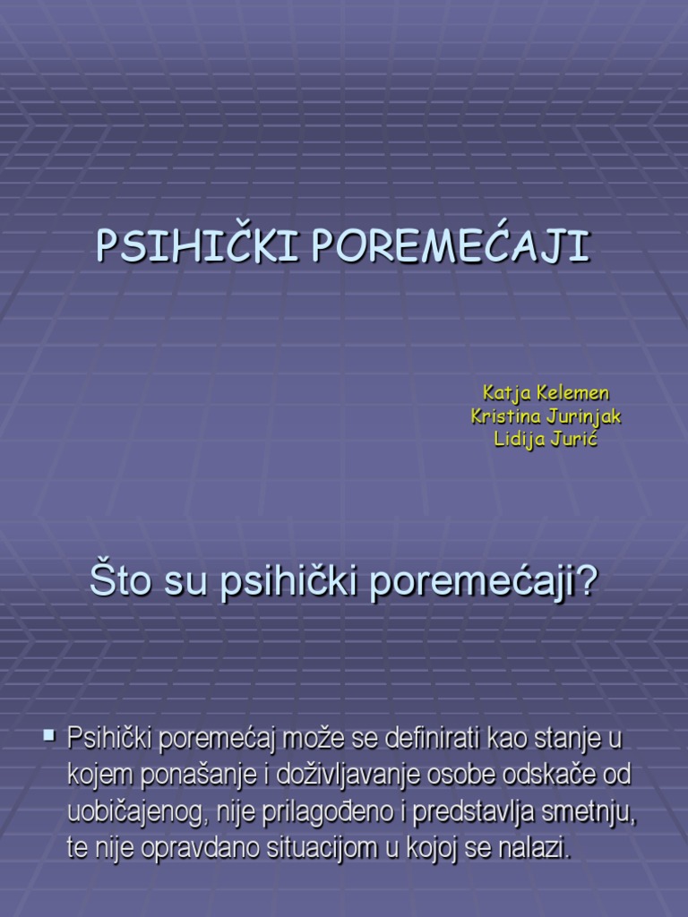 Psihicki Poremecaji Pdf