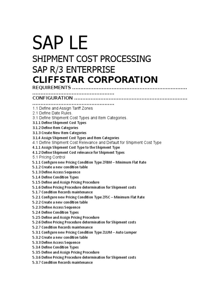 SAP LE Shipment Cost Processing | PDF | Logistics | Pricing