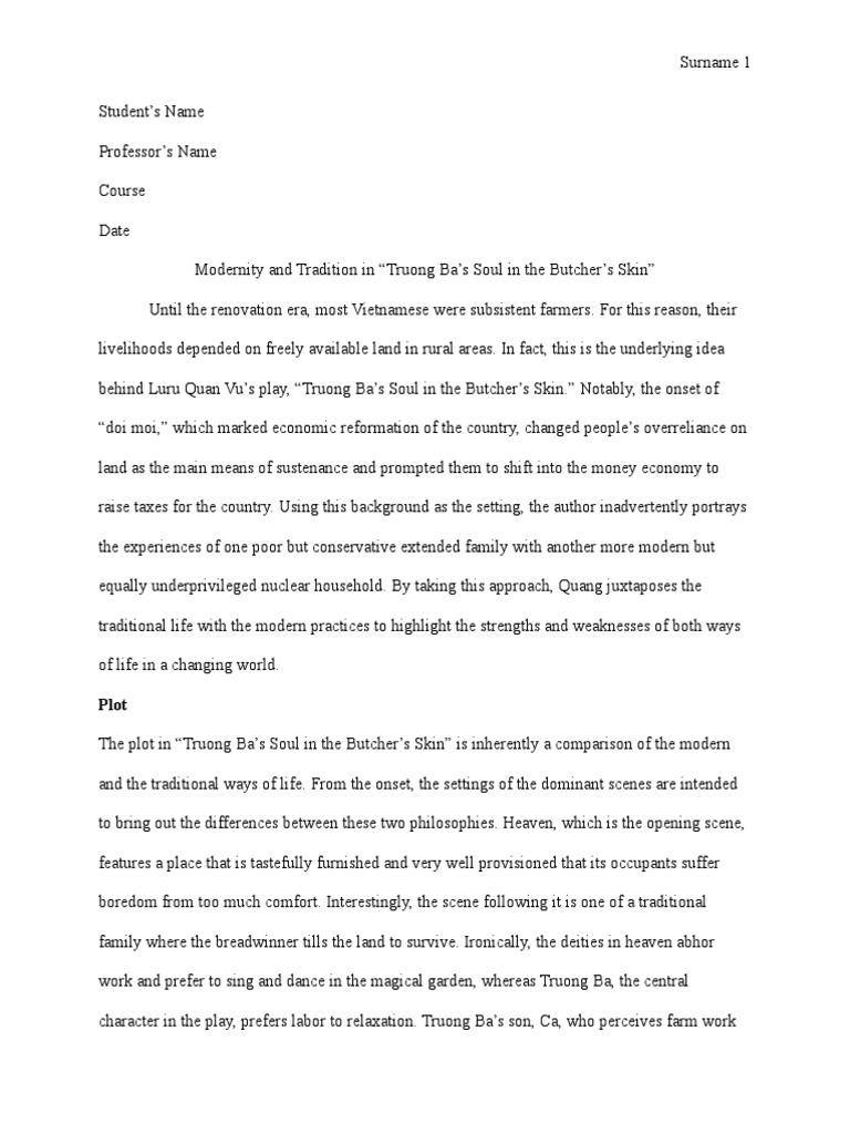 Truong Ba's Soul in The Butcher's Skin | PDF | Traditions | Family