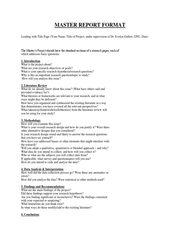 Master Report Structure Guide | PDF | Data Analysis | Data