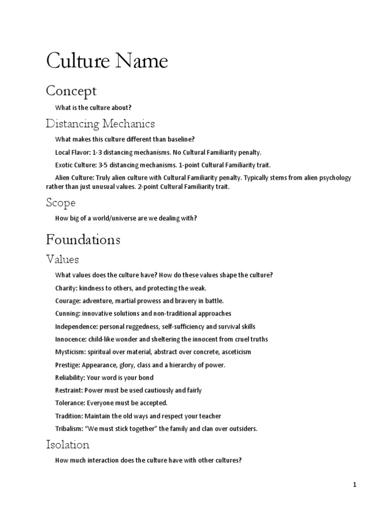 Culture Template v1 | PDF | Dances | Sports