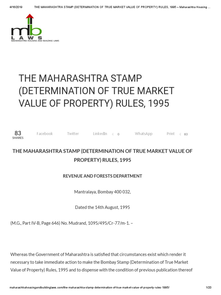 The Maharashtra Stamp (Determination of True Market Value of Property ...