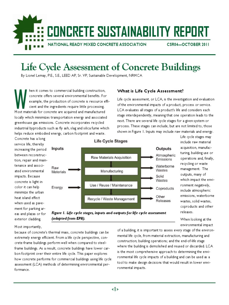 CSR04 - Life Cycle Assessment of Concrete Buildings | PDF | Life Cycle ...