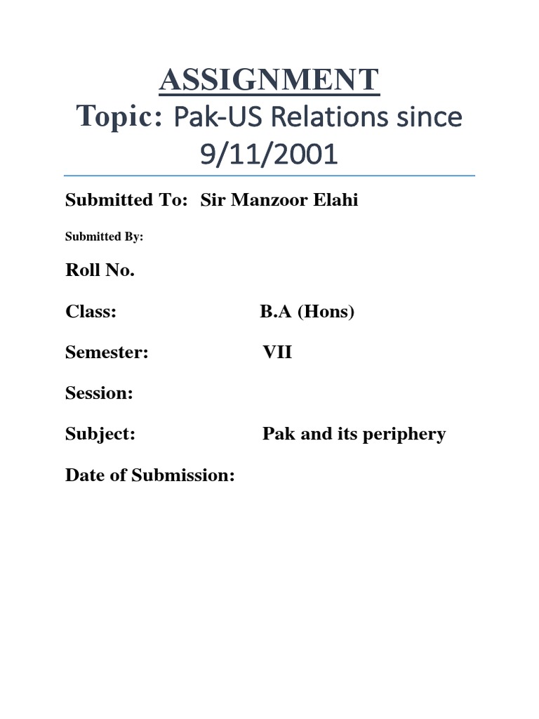 Pak-US Relations Post 9/11 Analysis | PDF | Pakistan | Diplomacy