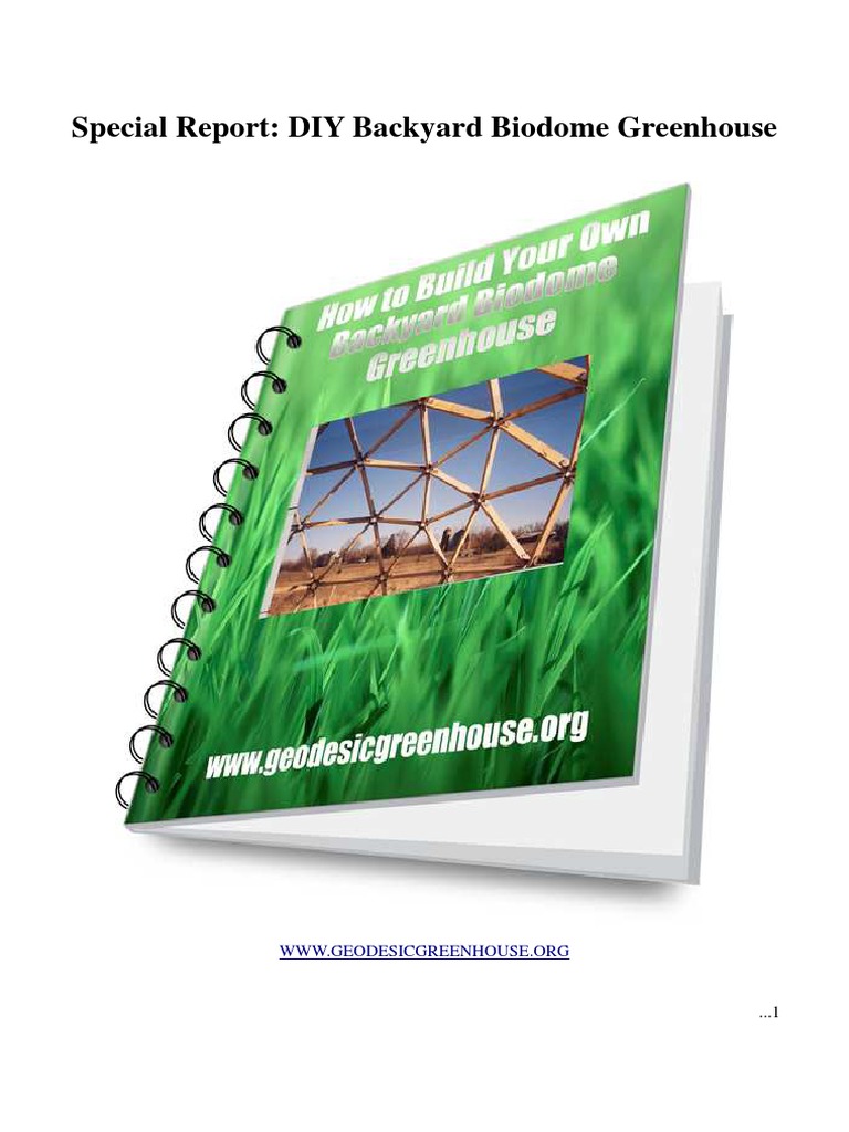 Diy Backyard Biodome | PDF | Atmosphere Of Earth | Greenhouse