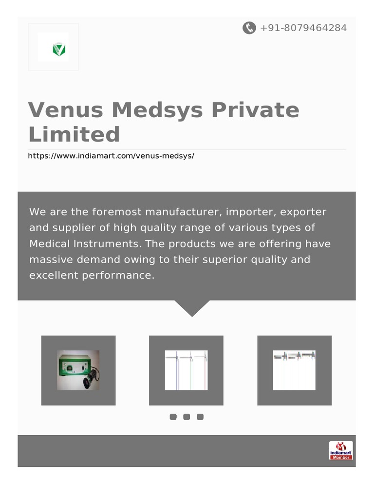 Venus Medsys Private Limited | PDF | Medical Procedures | Medical Specialties
