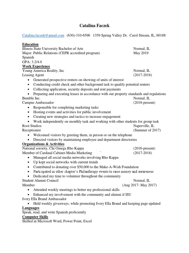 Offical Resume | Download Free PDF | Communication | Business