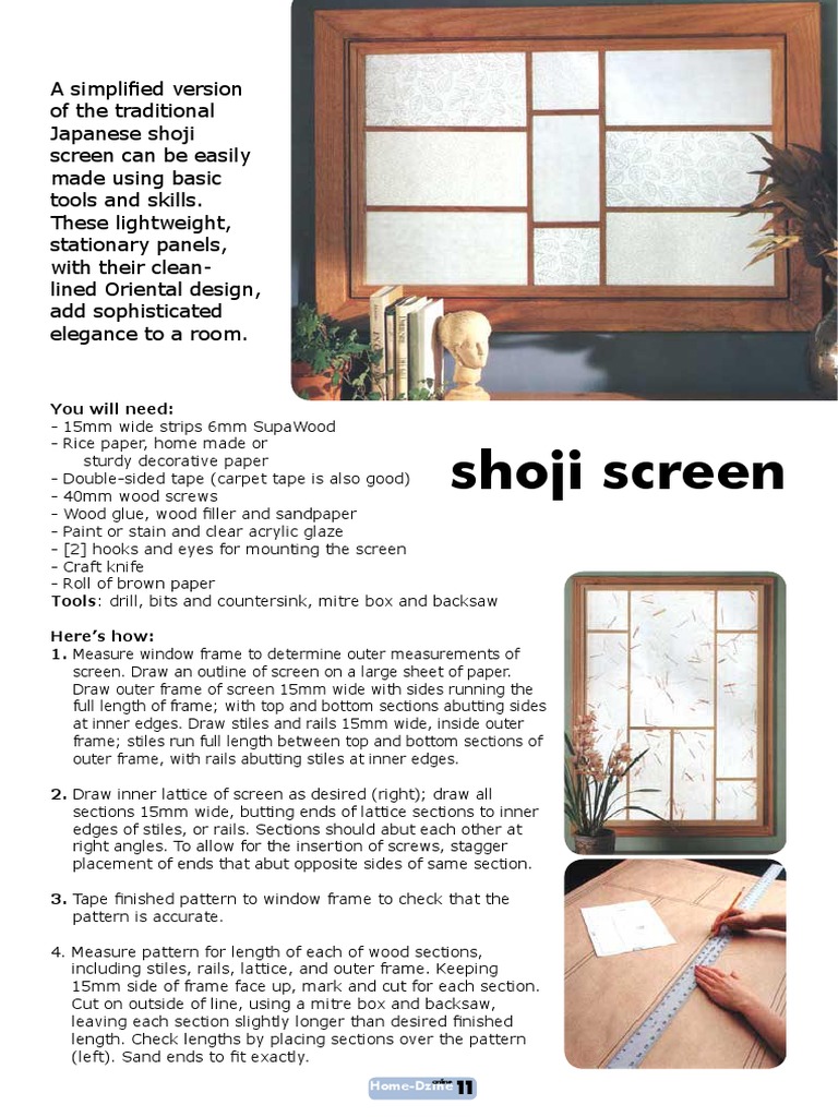 DIY Guide to Making Shoji Screens | PDF | Window | Crafts